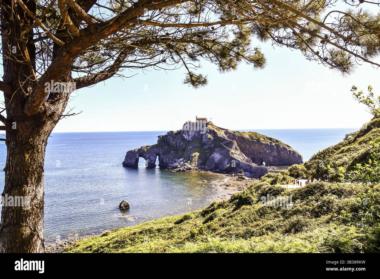Landscape with lake and mountains, in Navarra Aragon Zaragoza spain ...
