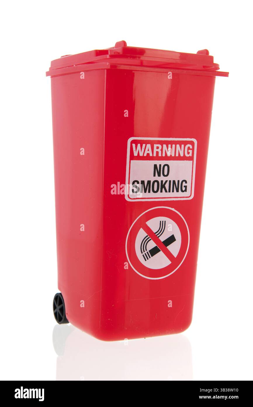 Red roll container for cigarettes isolated over whiet background Stock ...