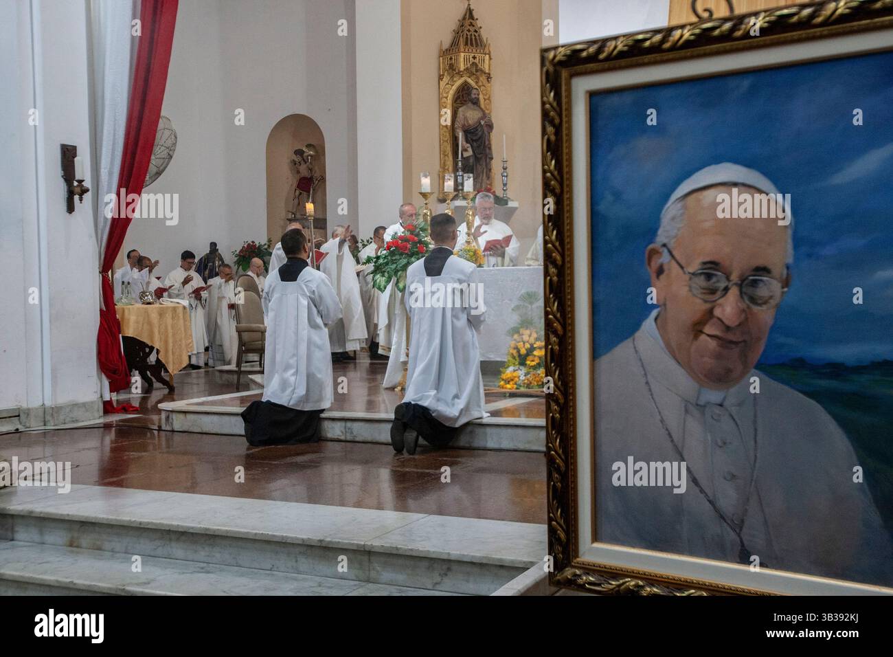 Maracaibo,Venezuela. 28-04-2025.A Mass in memory of Pope Francis was ...