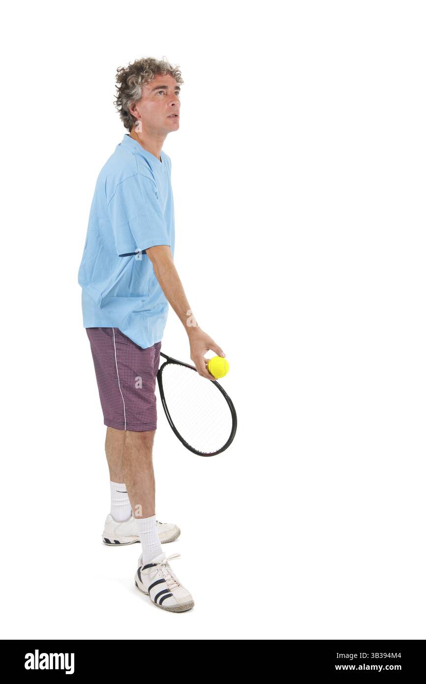 Fitness serve tennis man Cut Out Stock Images & Pictures - Alamy