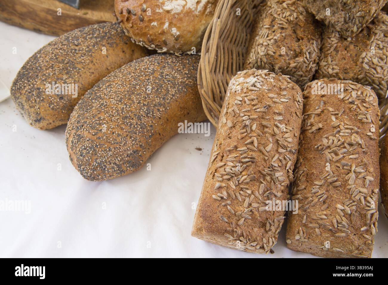 Healthy biological bread with grain on top Stock Photo - Alamy