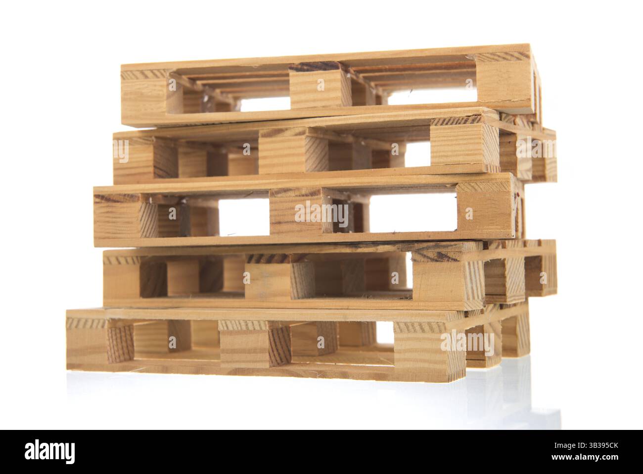 Wooden pallets isolated over white background Stock Photo - Alamy