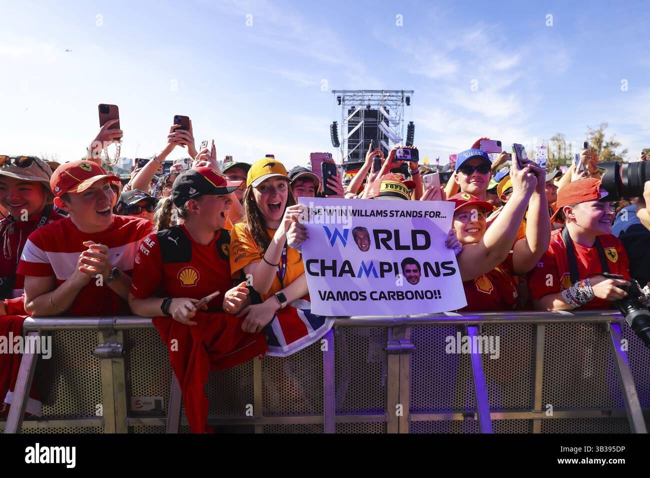 MELBOURNE, AUSTRALIA - MARCH 14: Fans atmosphere at the popular fan ...