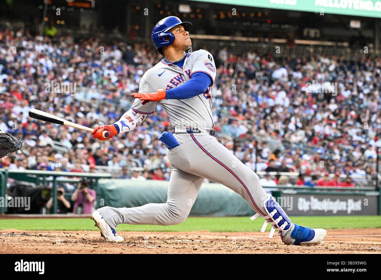 New York Mets' Juan Soto in action during a baseball game against the ...