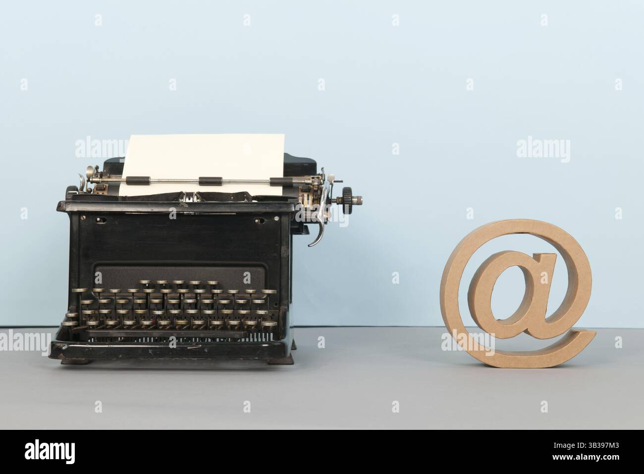 Antique black typewriter in studio Stock Photo - Alamy