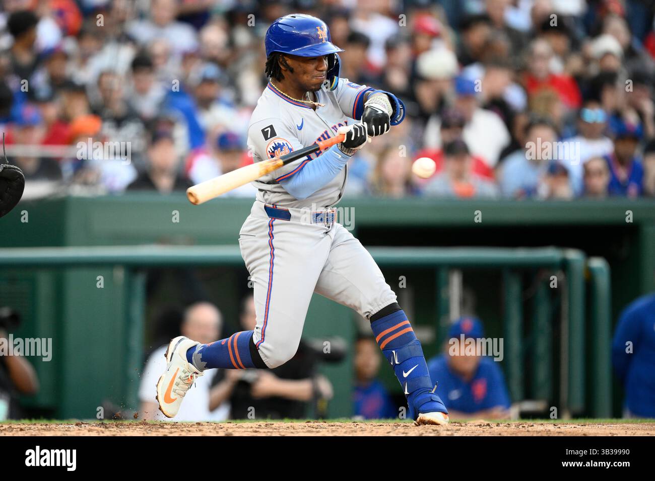 New York Mets' Luisangel Acuna in action during a baseball game against ...