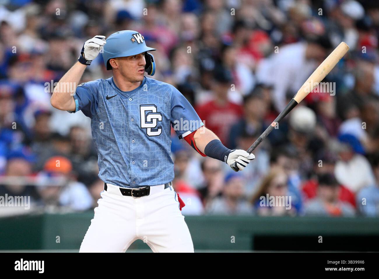 Washington Nationals' Jacob Young in action during a baseball game ...