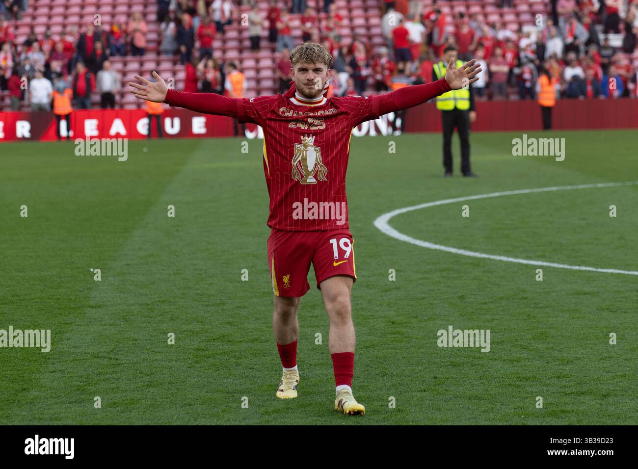 Liverpool's Harvey Elliott is seen after the Premier League match ...