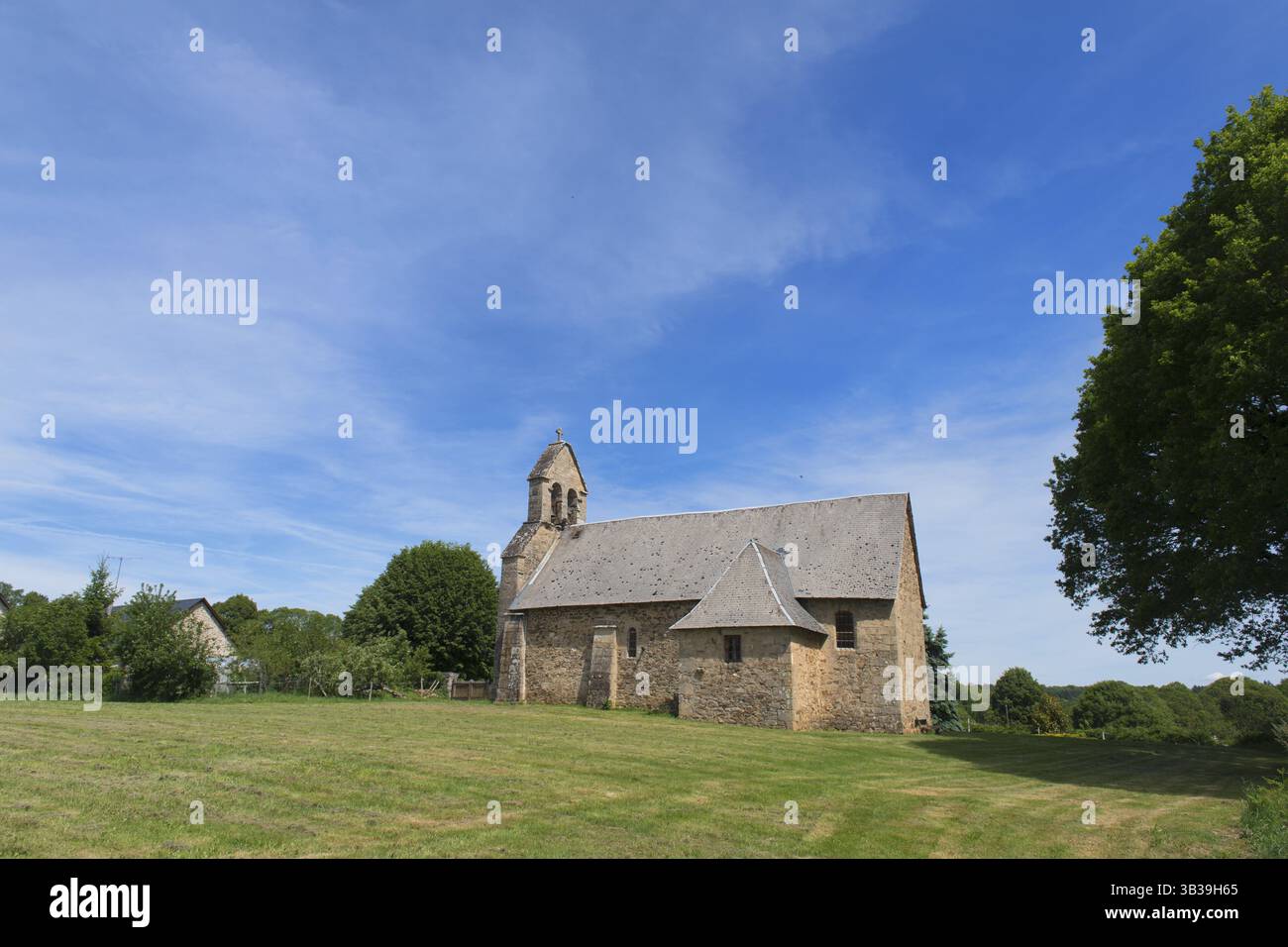 Little Roman church in French village in Nouvelle-Aquitaine Stock Photo ...