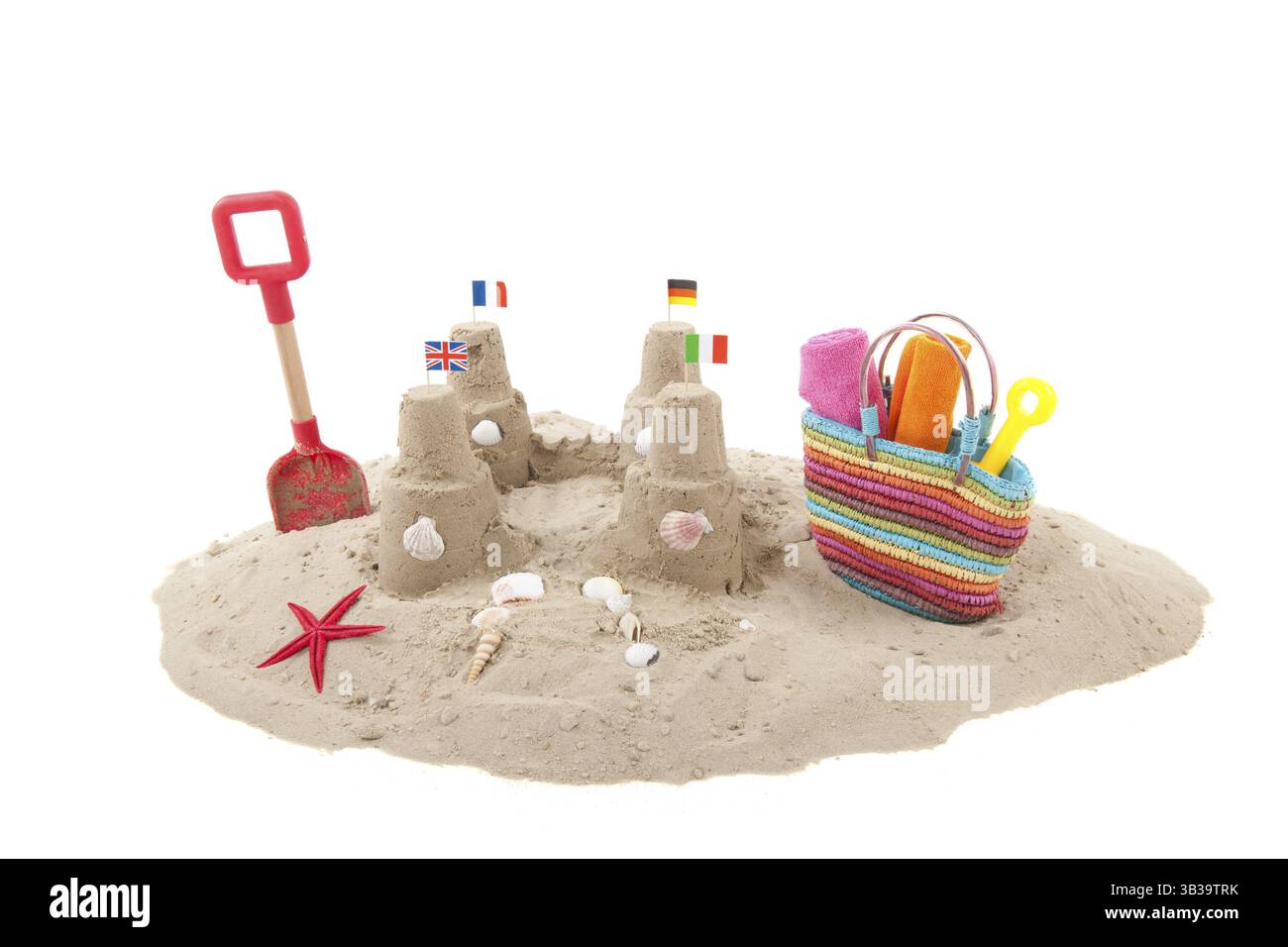 Family vacation at the beach isolated over white background Stock Photo ...