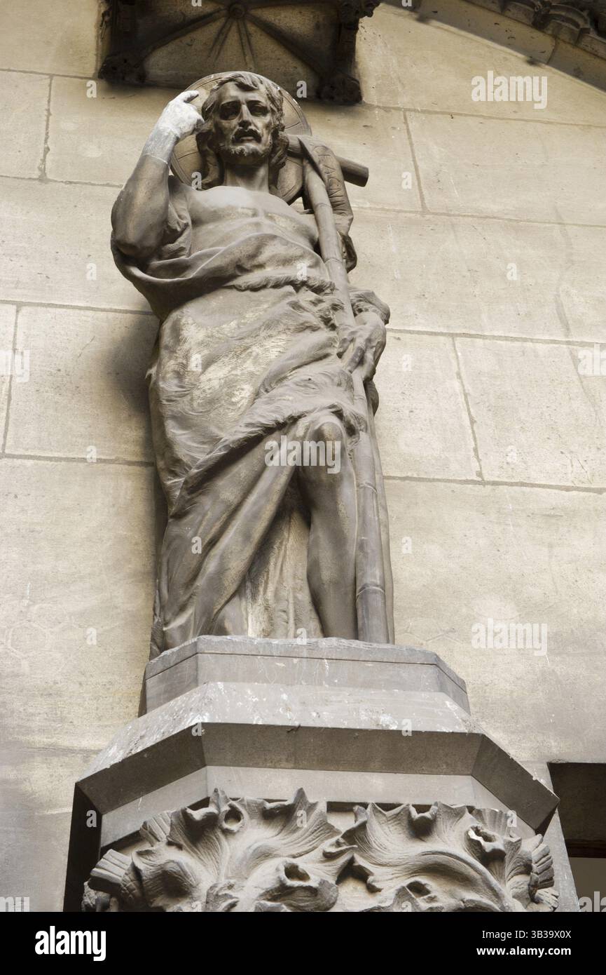 Statue of saint John the baptist in church Arras Stock Photo - Alamy