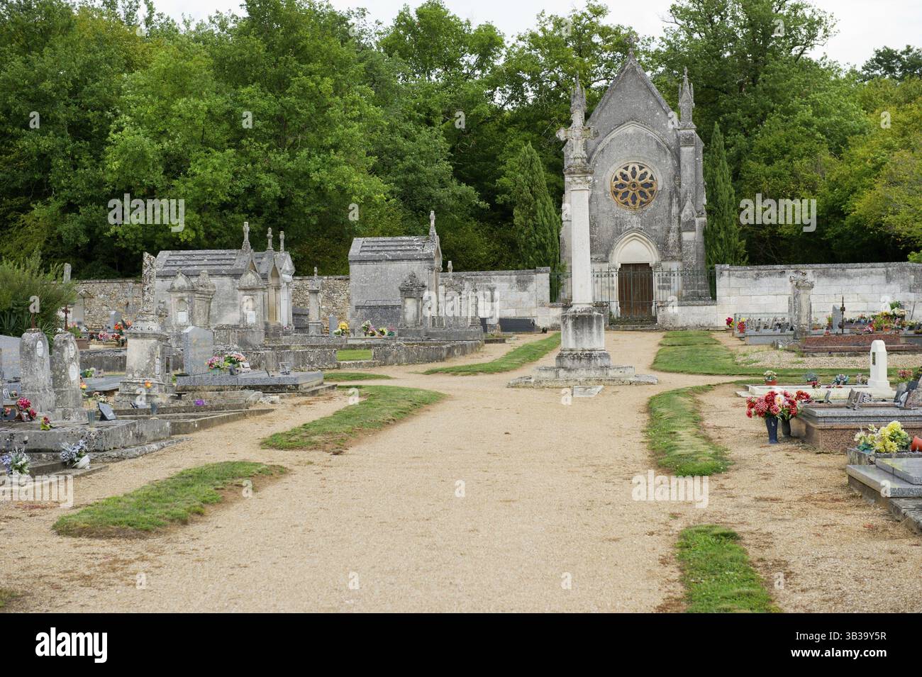 Very old graveyard with old graves and church Stock Photo - Alamy