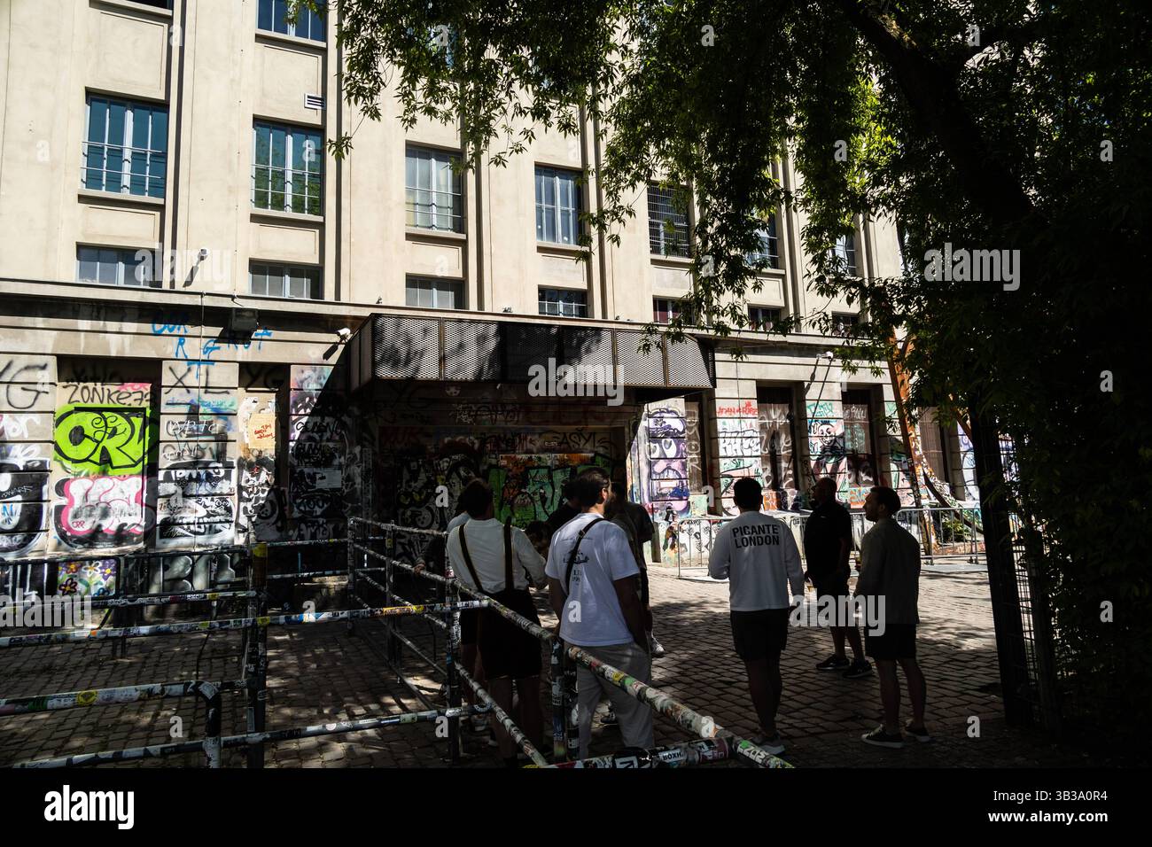 General view of people near of the Berghain techno club. Berghain is a nightclub in Berlin ...