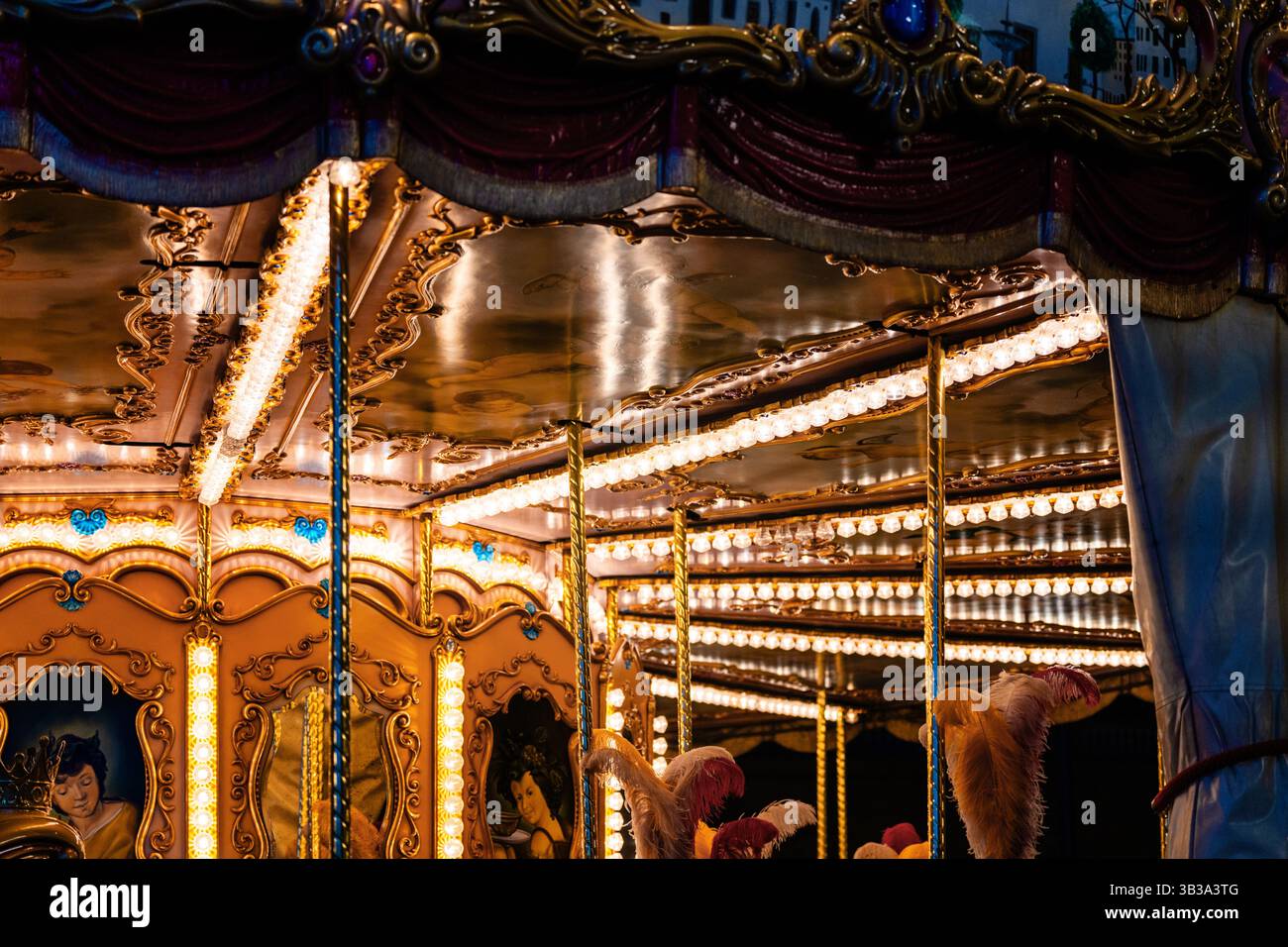 Brightly illuminated carousel classic hi-res stock photography and ...
