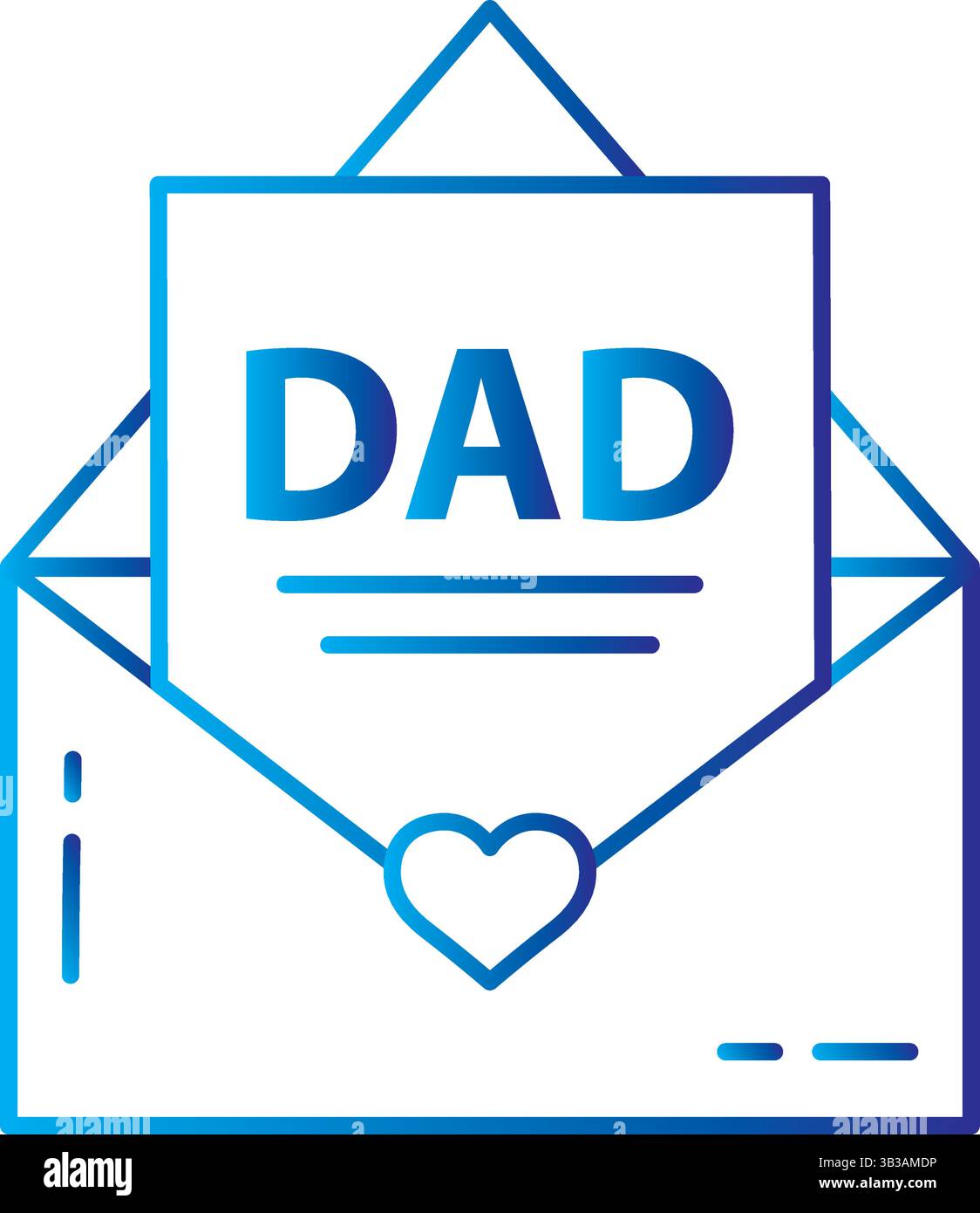 Dad letter in envelope with heart. Vector illustration Stock Vector ...