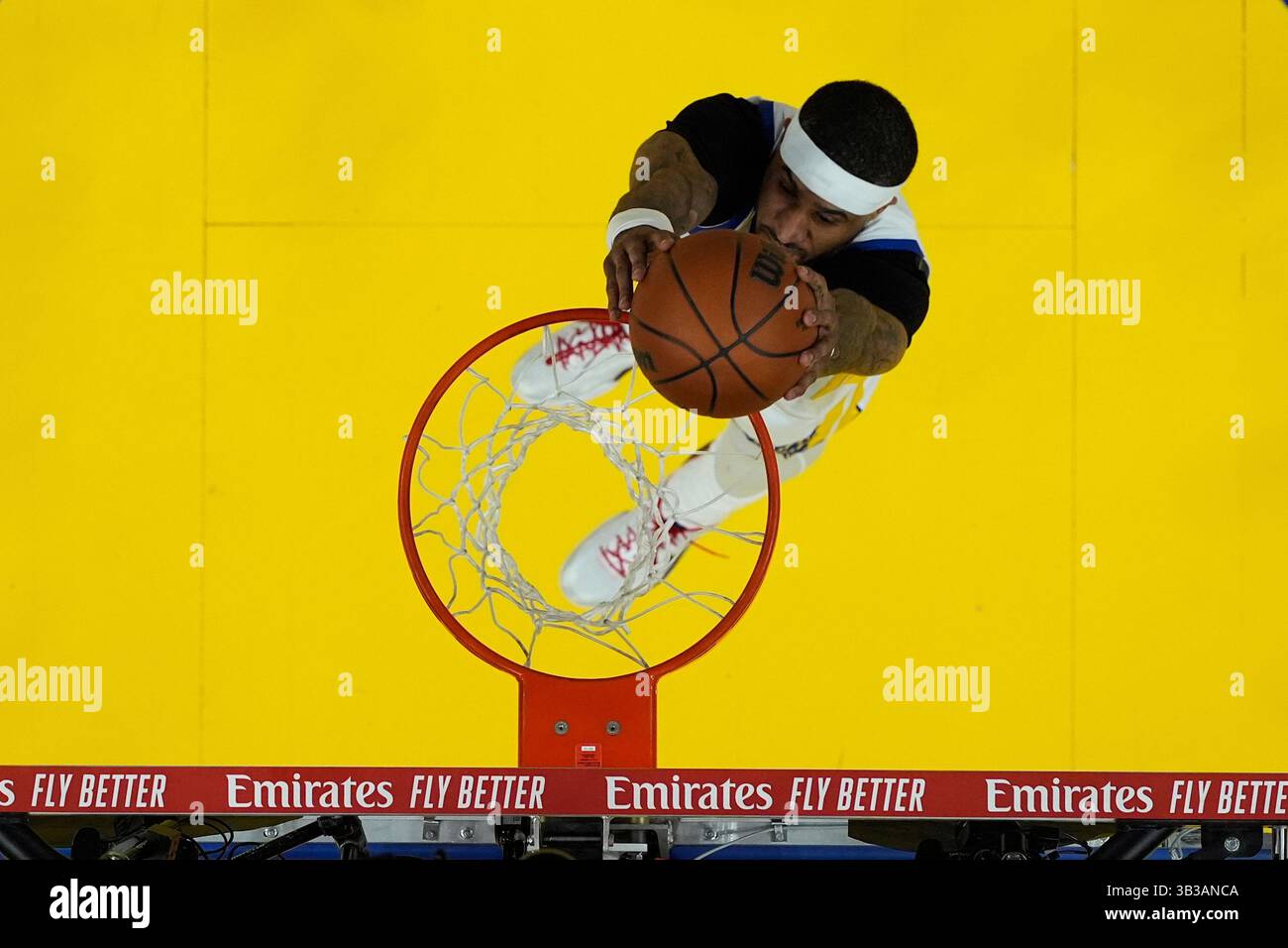 Golden State Warriors guard Gary Payton II dunks against the Houston ...