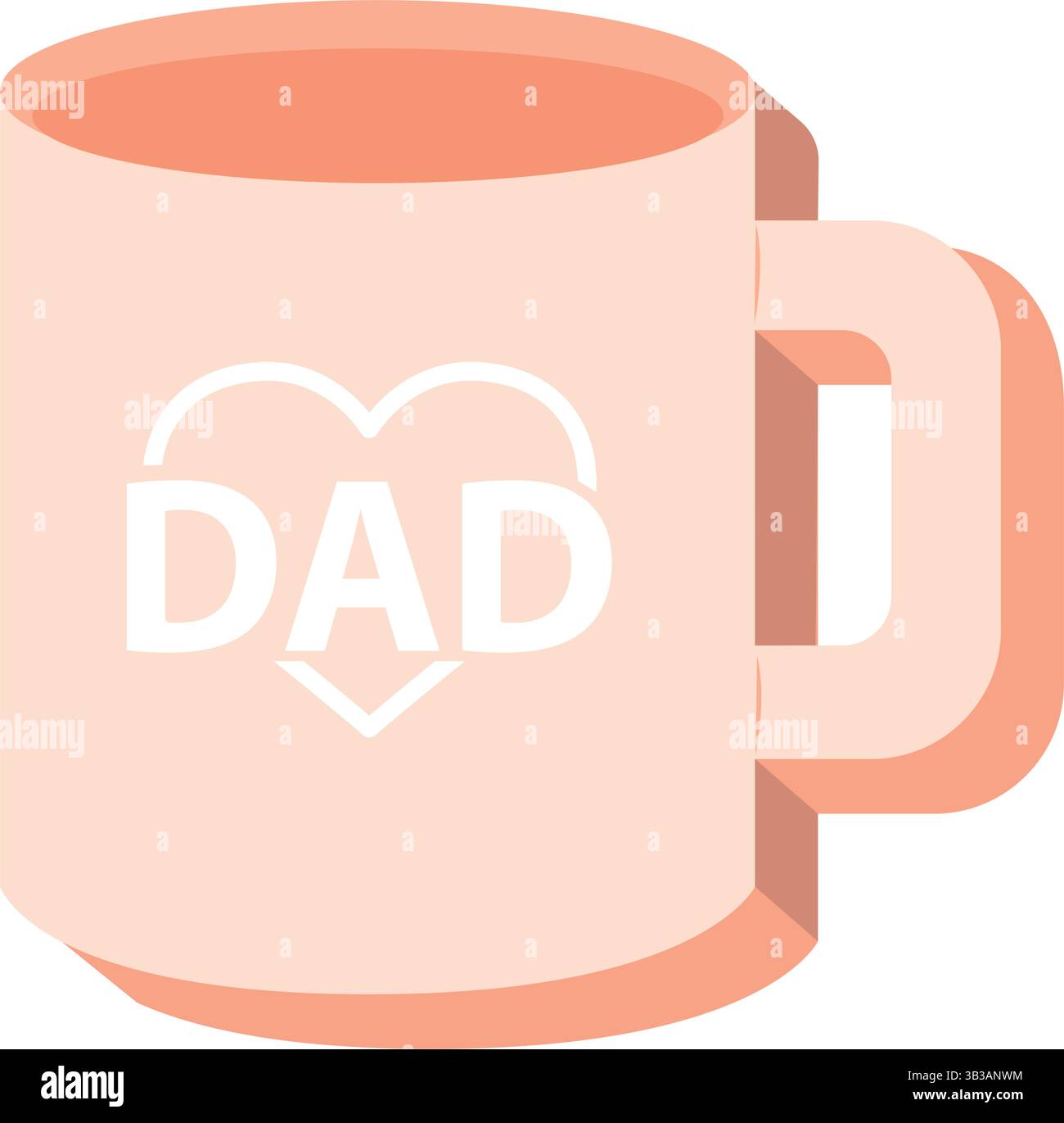 Heart dad coffee mug. Vector illustration Stock Vector Image & Art - Alamy
