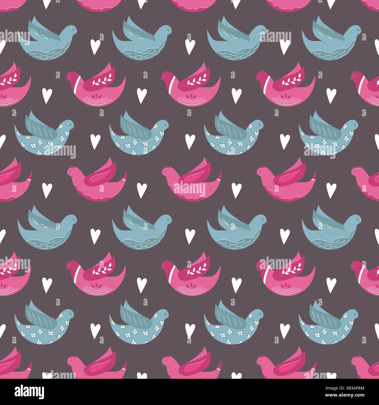 Seamless pattern birds on Stock Vector Images - Alamy