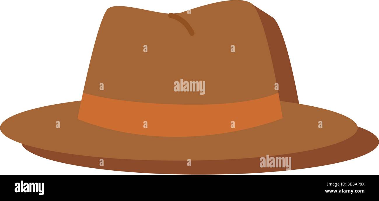 Wide brim fedora hat outline. Vector illustration Stock Vector Image ...