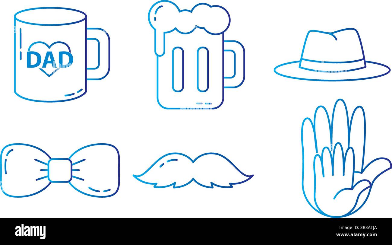 Dad themed icon collection. Vector illustration Stock Vector Image ...
