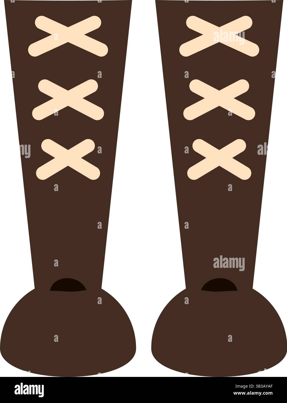 Brown boots with lacing detail. Vector illustration Stock Vector Image ...