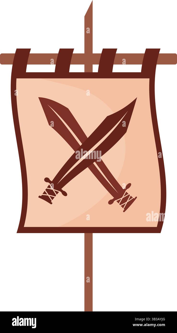 Medieval banner with crossed swords. Vector illustration Stock Vector ...