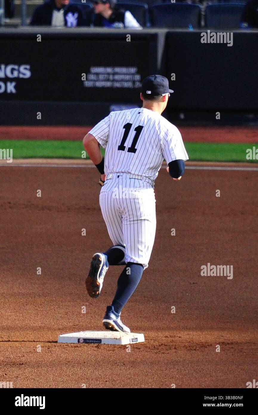 New York Yankees shortstop Anthony Volpe (11) during the second game of a double header against ...
