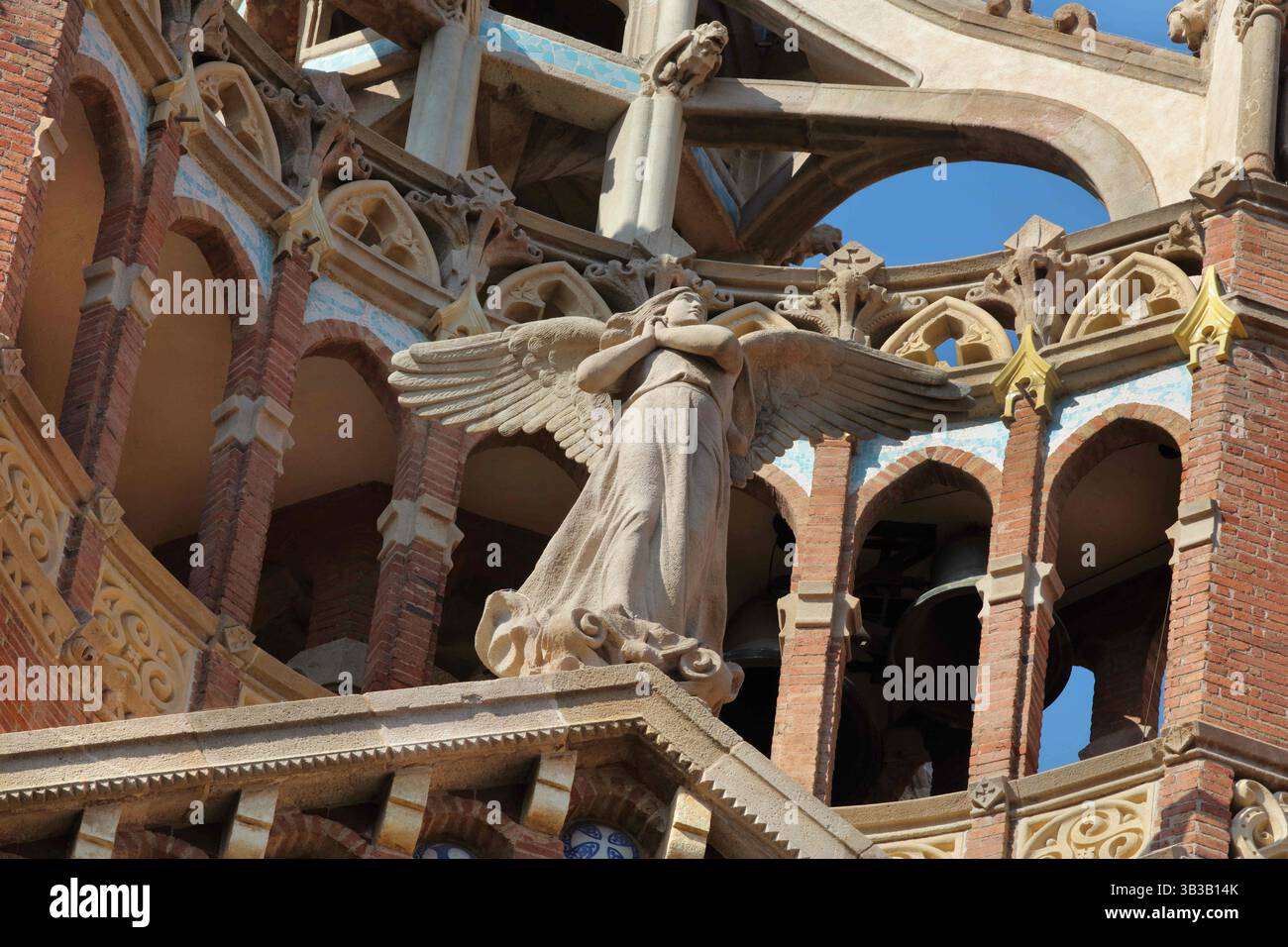 April 8, 2016 - Barcelona, Spain - Statue of praying angel, by Pau ...