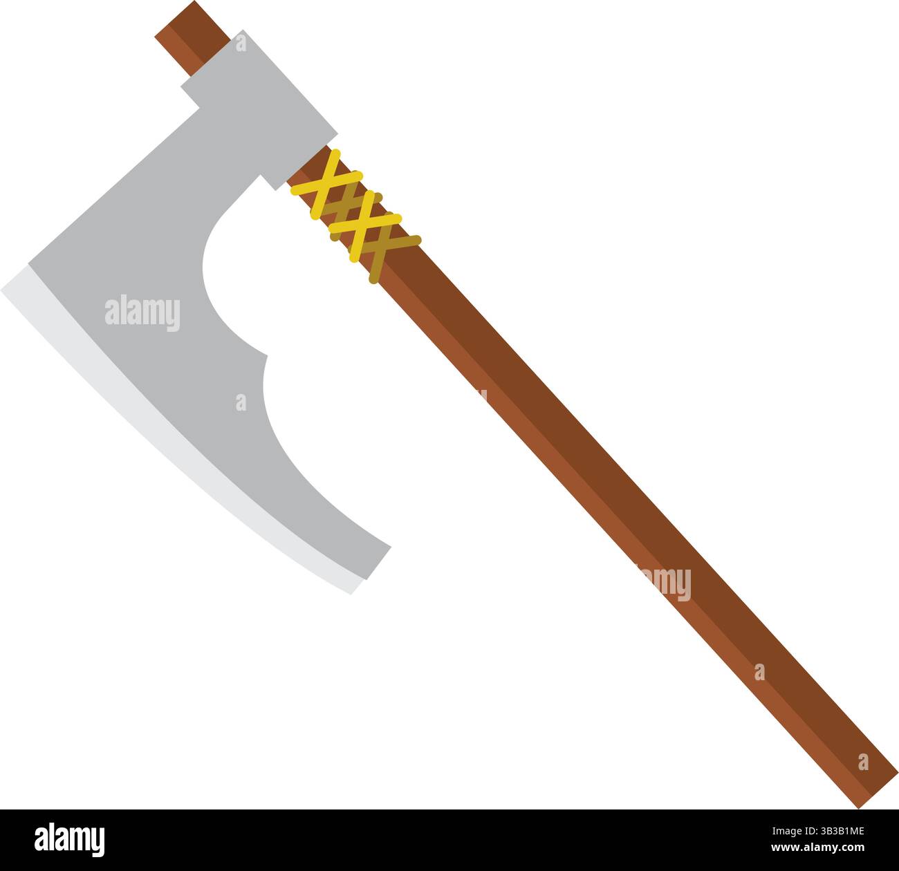 Battle axe with wooden handle. Vector illustration Stock Vector Image ...