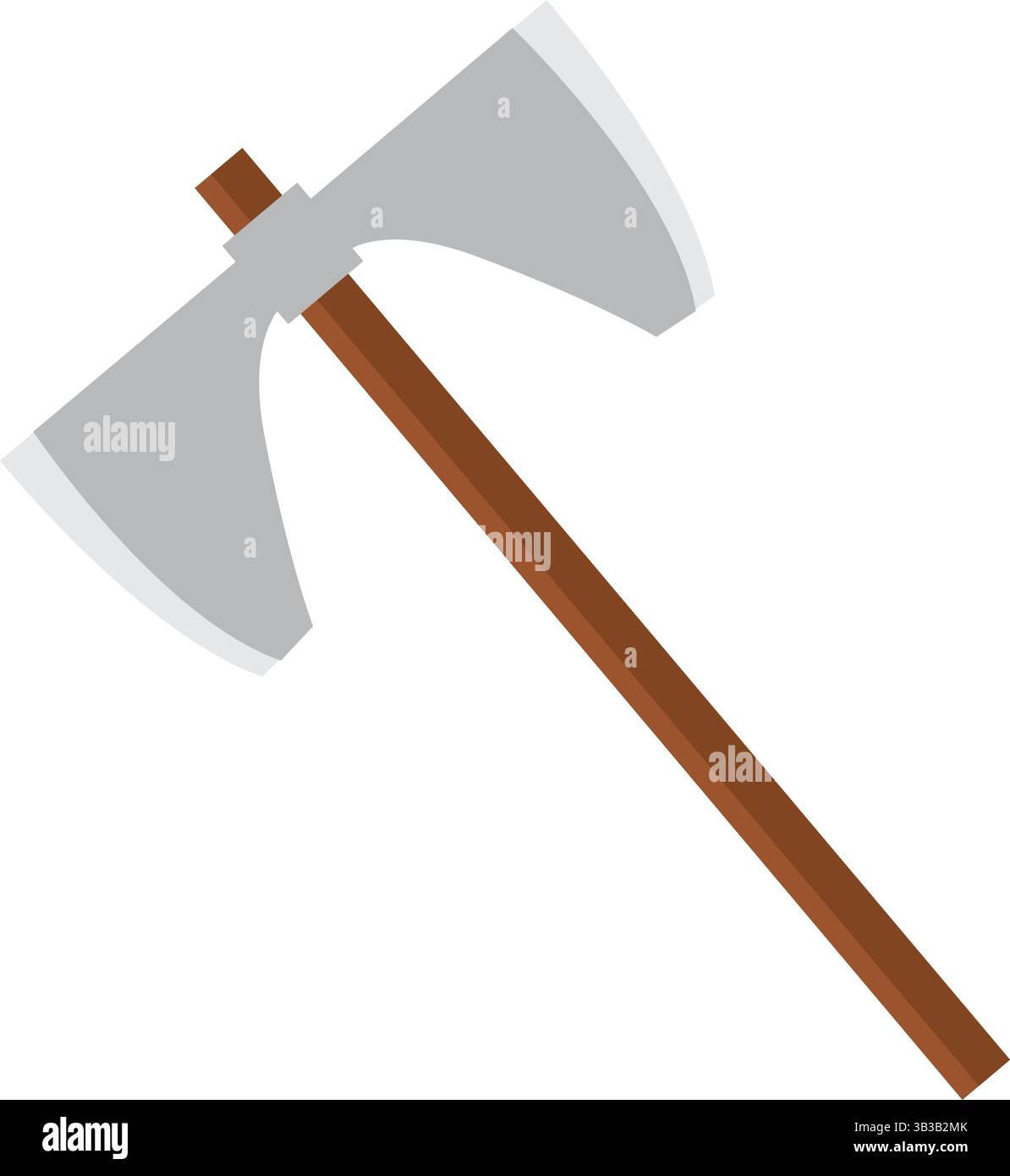 Battle axe with wooden handle. Vector illustration Stock Vector Image ...