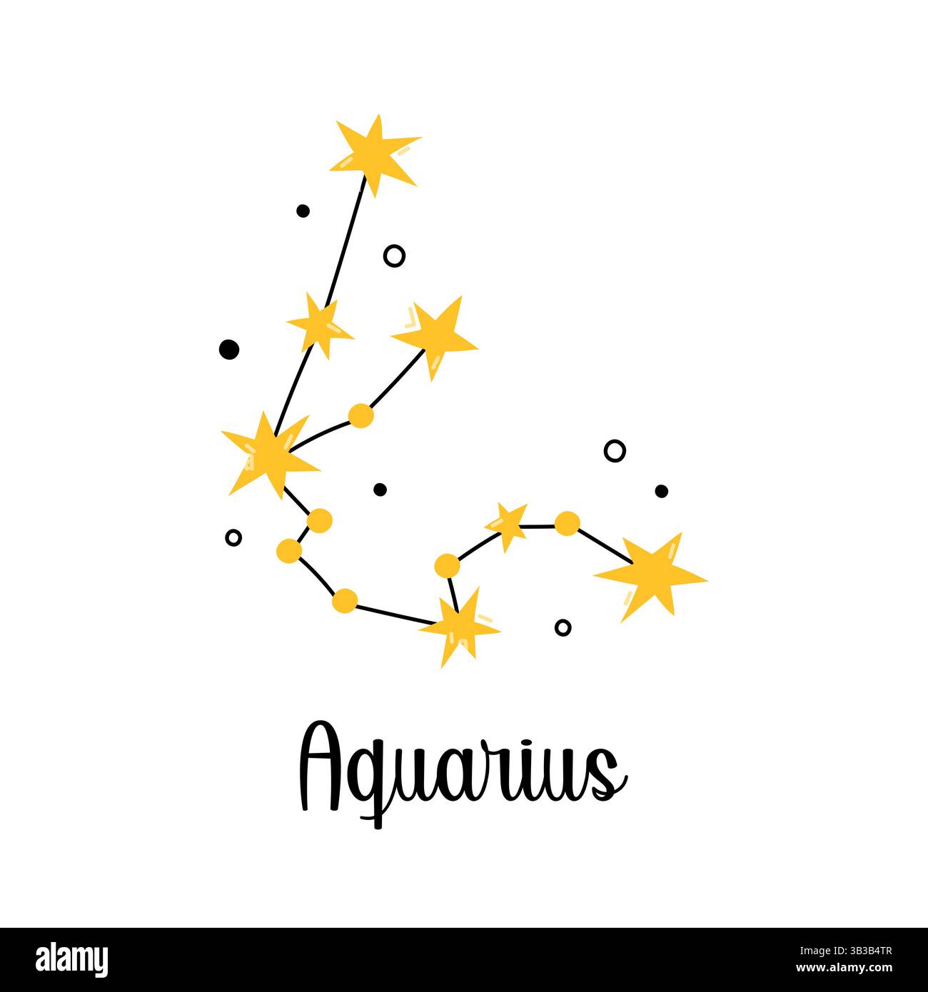 Aquarius Zodiac constellation. Vector isolated astrological sign, symbol, element. Constellation ...