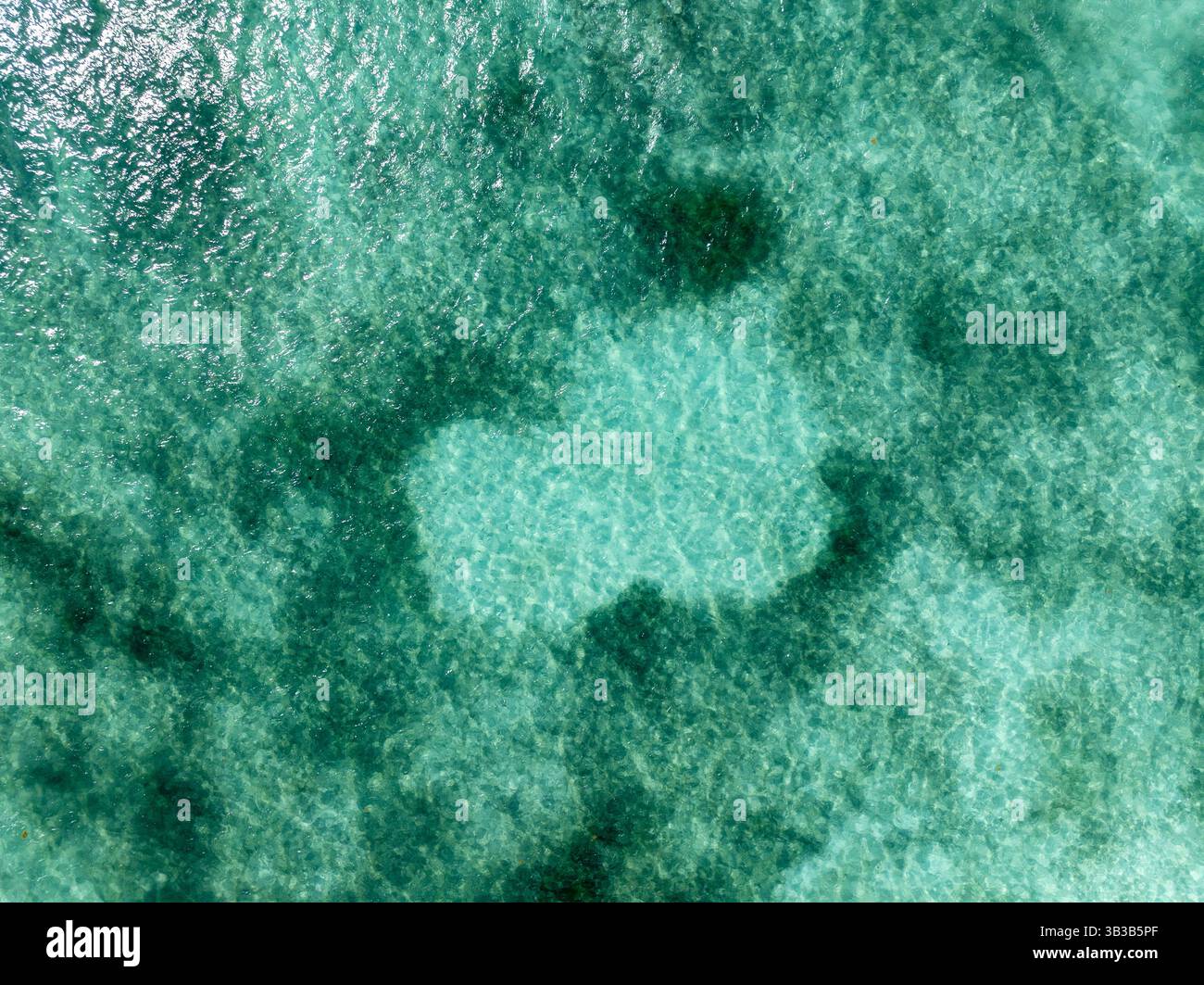 Aerial view of the Caribbean Sea at Rum Point, Grand Cayman, Cayman ...