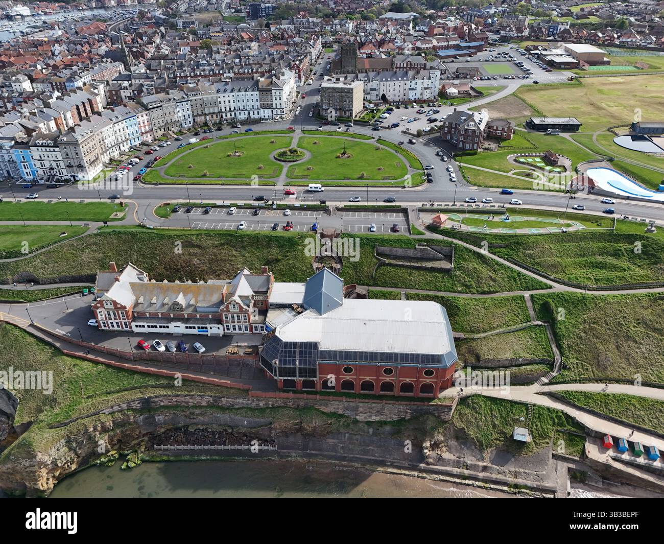 Aerial view of Whitby Pavilion West Cliff, Whitby. North Yorkshire ...