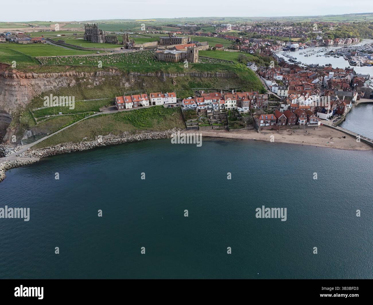 Aerial view of St Mary's Church Whitby Stock Photo - Alamy