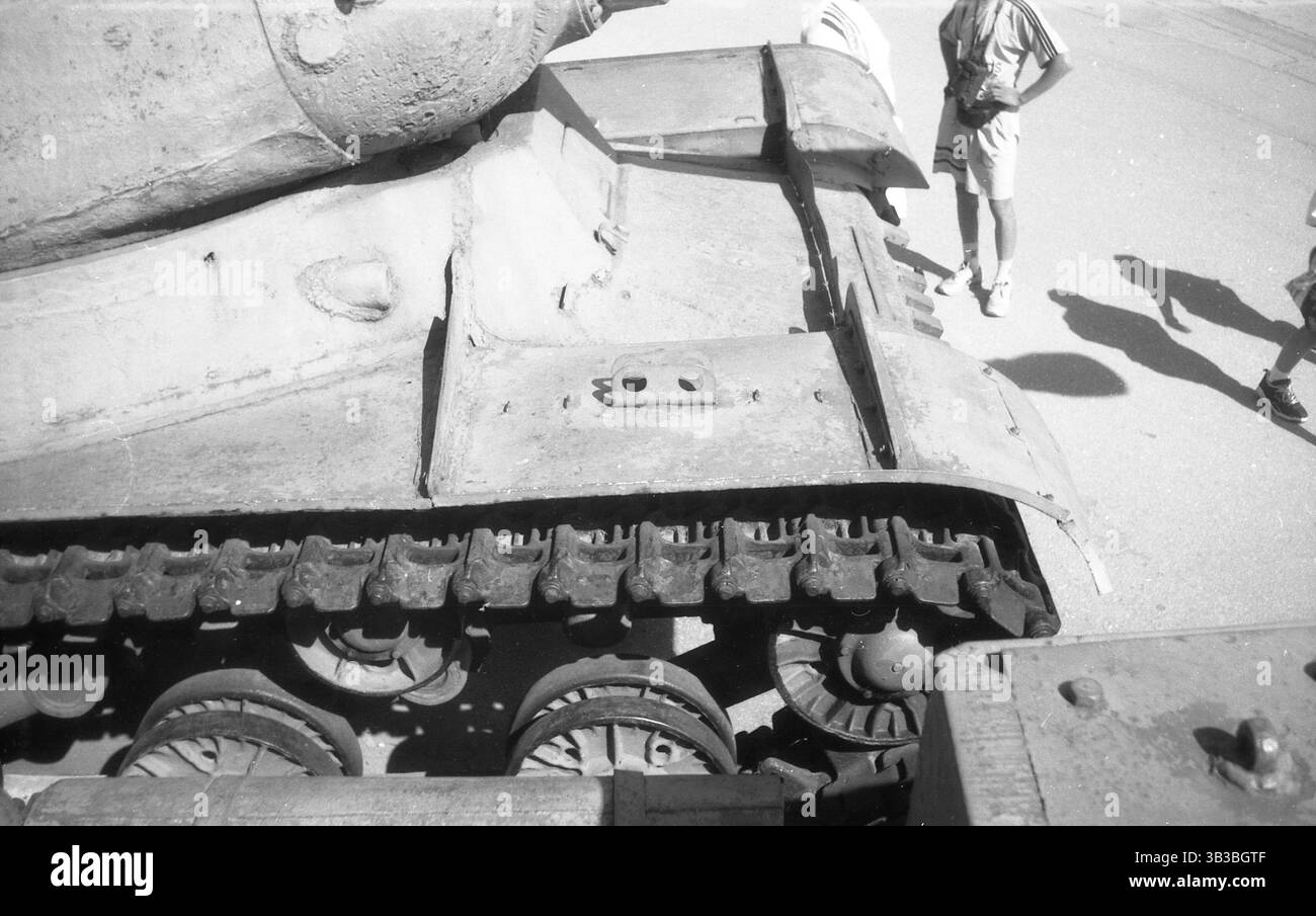 Soviet tank in the open-air museum. Monument to Soviet technology of ...