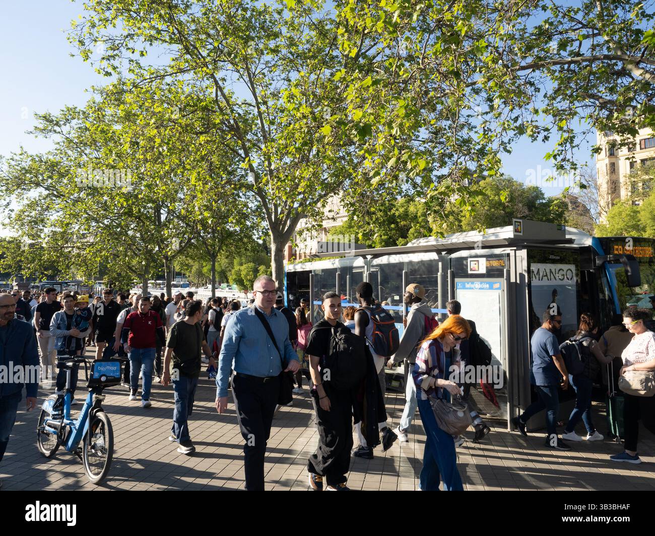 Madrid, Spain. 28th April, 2025. People walking near Atocha Station due ...