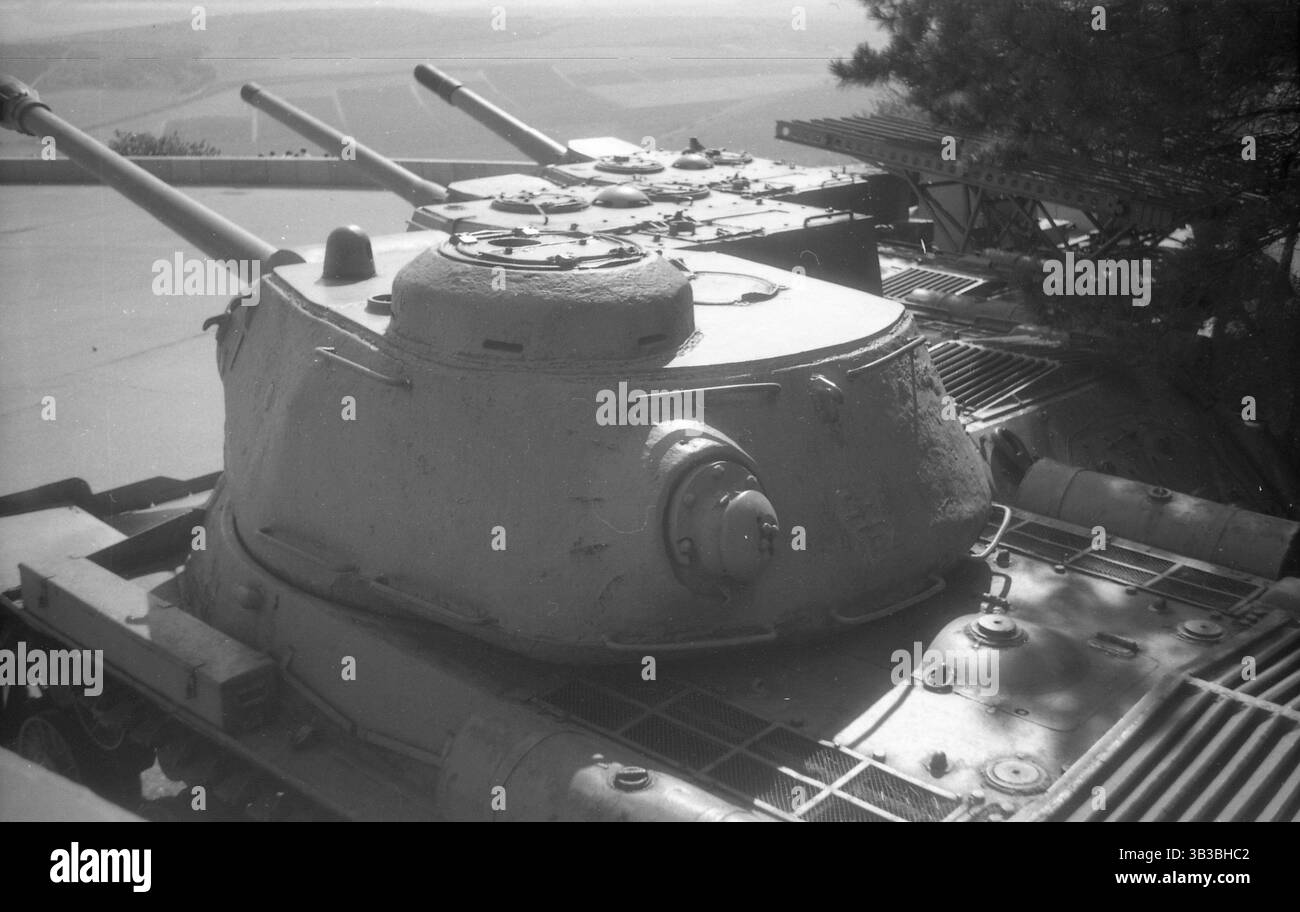 Soviet tank in the open-air museum. Monument to Soviet technology of ...