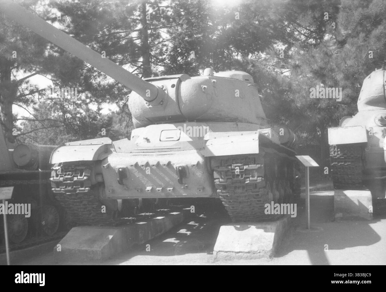 Soviet tank in the open-air museum. Monument to Soviet technology of ...