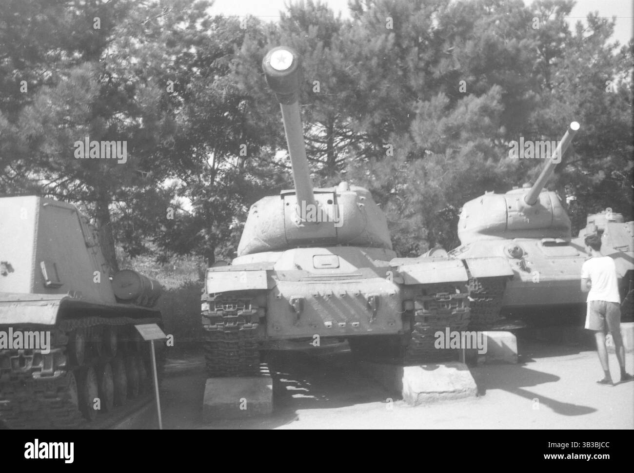 Soviet tank in the open-air museum. Monument to Soviet technology of ...