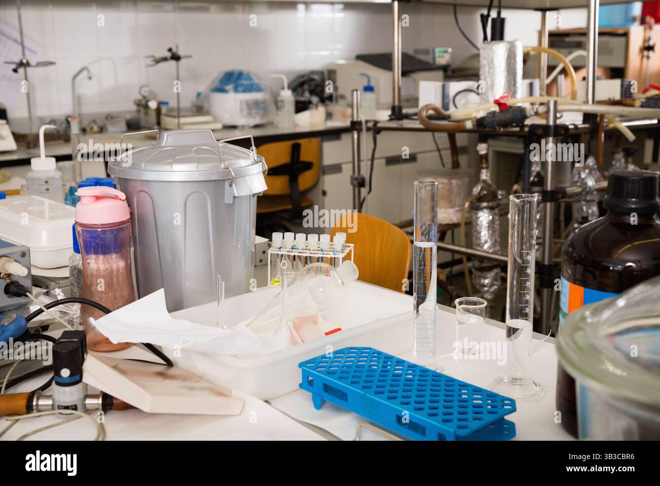 Interior of chemical laboratory equipped with different tools Stock ...