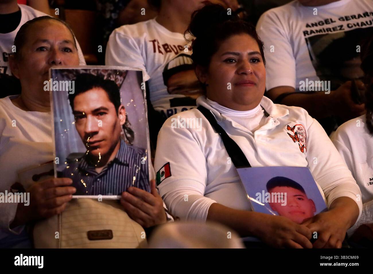 Relatives of missing victims in Mexico during the presentation of the ...