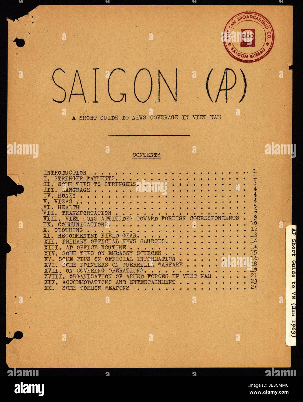 The cover (page i of 25) of The Associated Press Short Guide to News ...