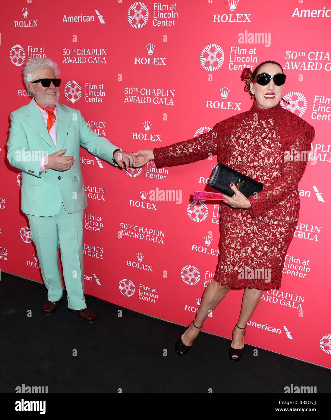 New York City, USA. 28th Apr, 2025. Pedro Almodovar and Rossy de Palma ...