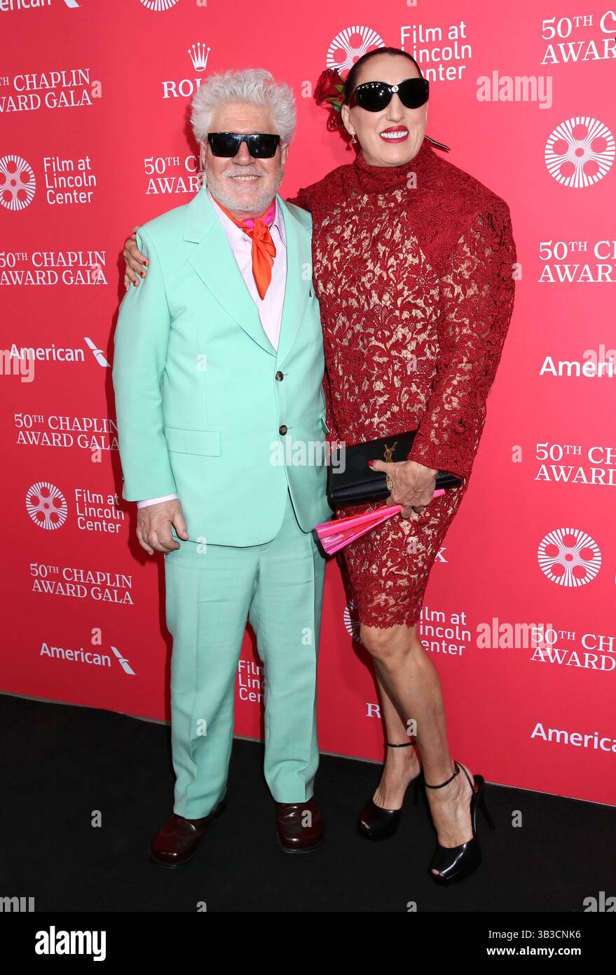 New York City, USA. 28th Apr, 2025. Pedro Almodovar and Rossy de Palma ...