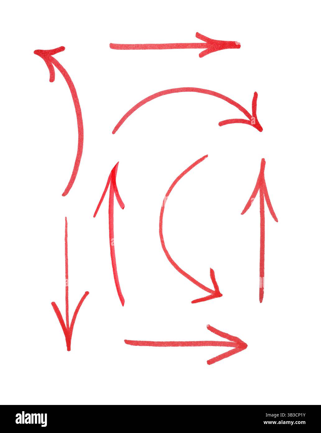 Set of red arrows isolated on white Stock Photo - Alamy