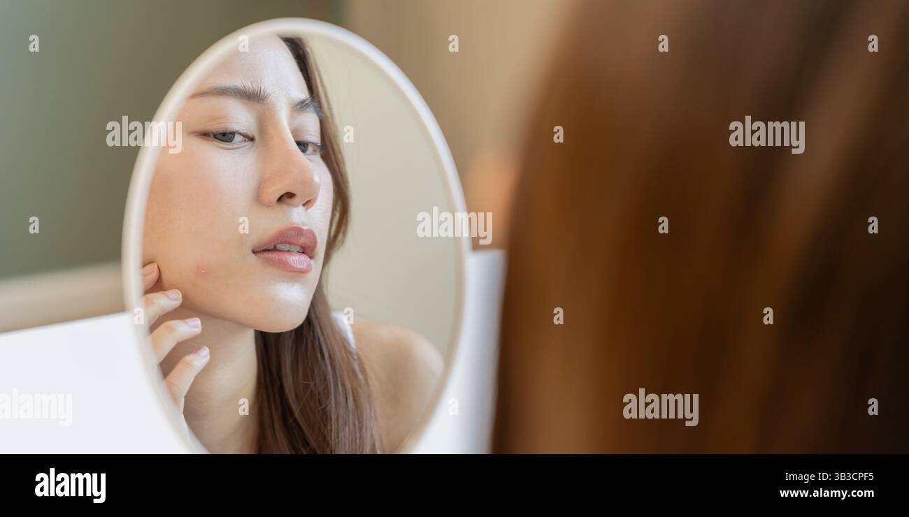 Woman worried about face Dermatology, rosacea dermatitis, allergic ...