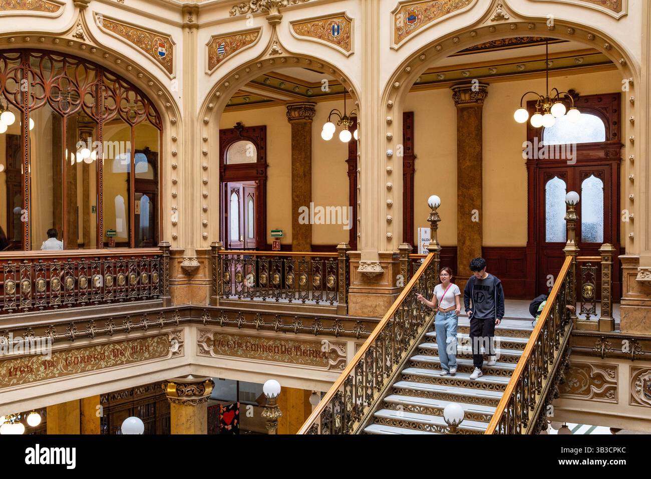 Grandiose interior of The Postal Palace (Palacio de Correos de México ...
