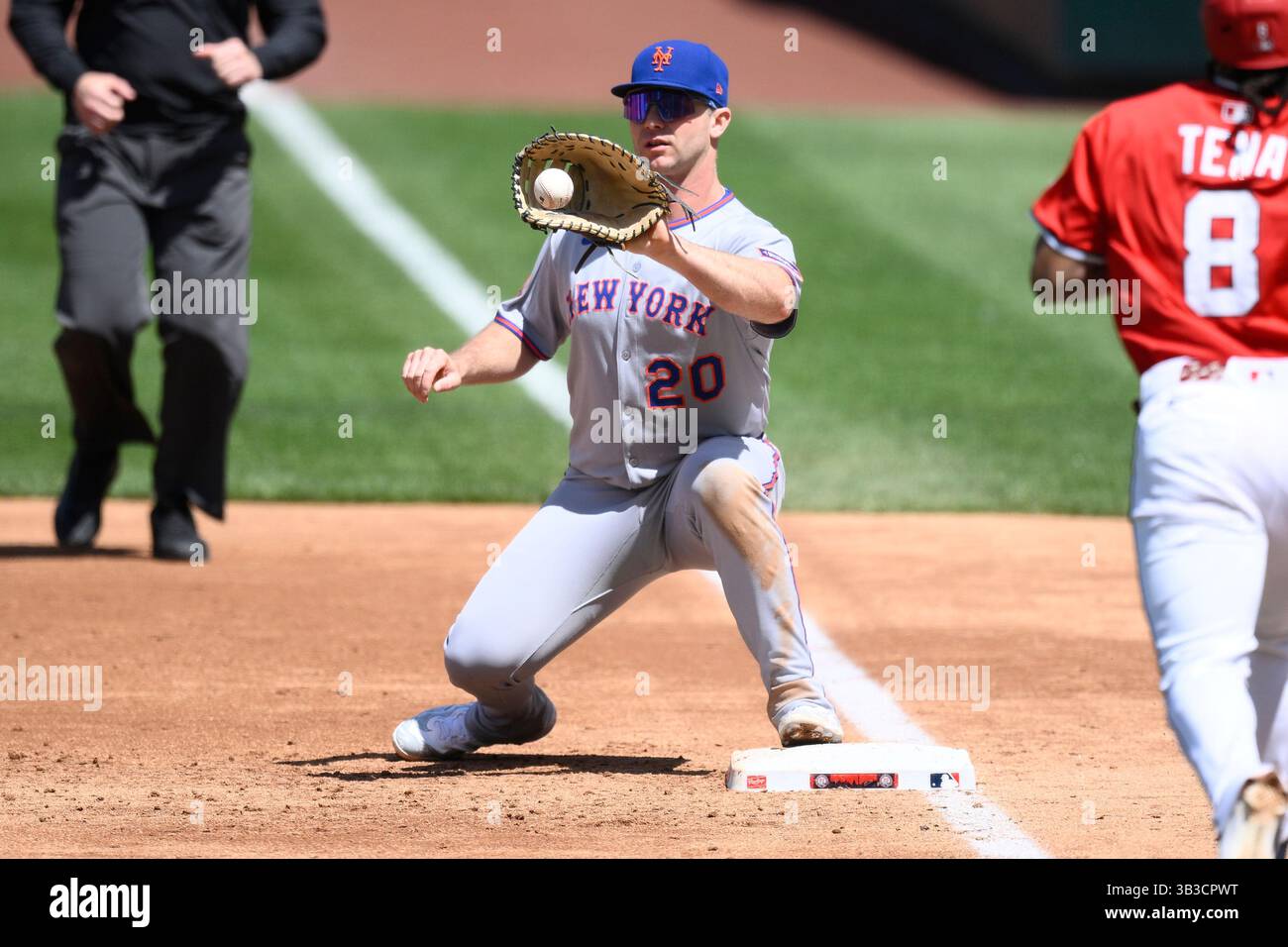 New York Mets first baseman Pete Alonso (20) in action during a ...