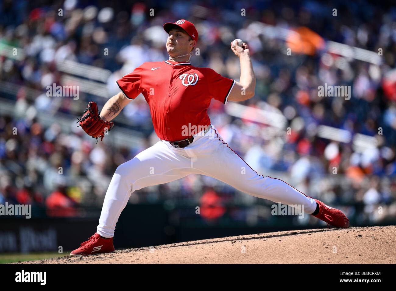 Washington Nationals starting pitcher Mitchell Parker (70) in action ...