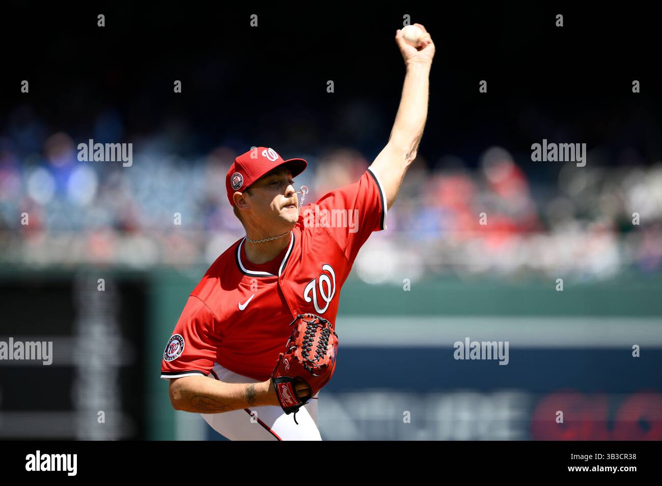 Washington Nationals starting pitcher Mitchell Parker (70) in action ...